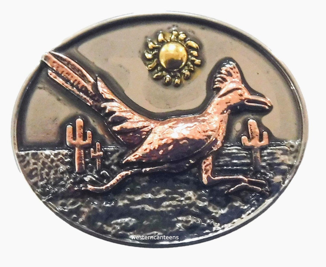 Roadrunner Desert Concho Copper, Antique Silver and Gold 1 1/4" X 1 1/2 ...