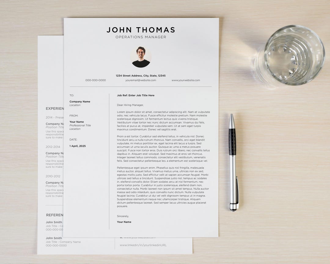 Simple Cover Letter | Editable Template Minimal Design Job Generic ...