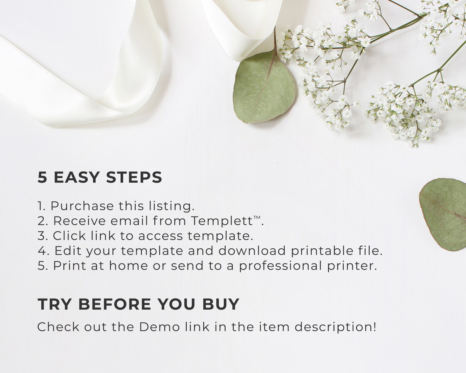 EMILEE | Wedding Invitation 5x7 | Elegant, Floral, Botanical Green ...