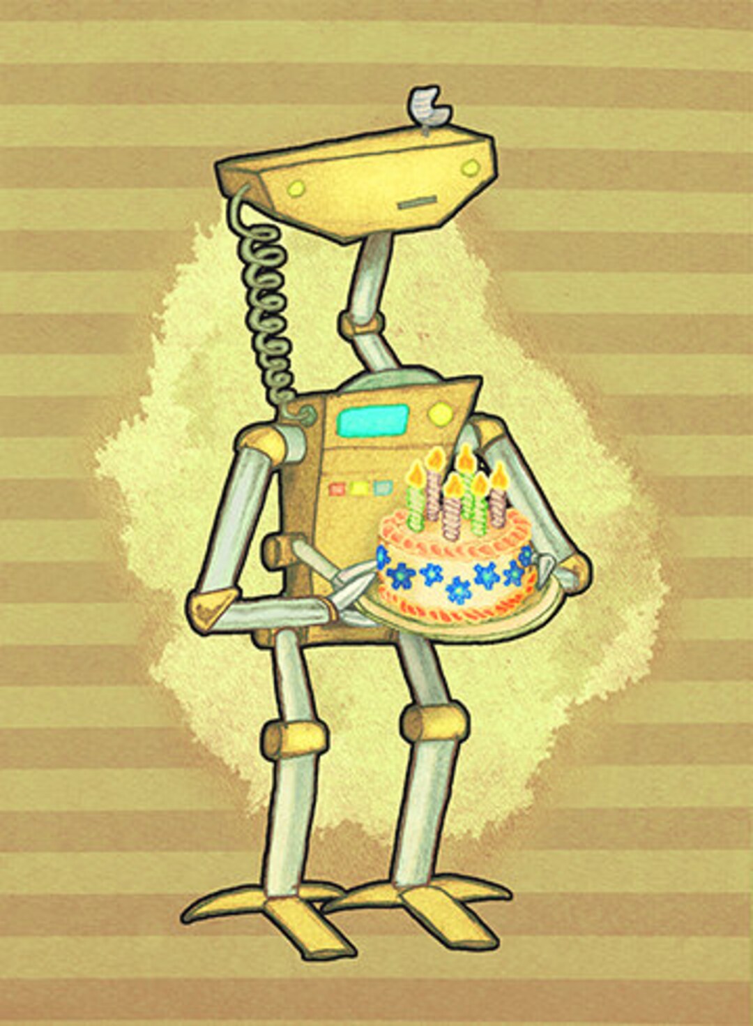 Robot Greeting Card — "birthday Bot 1" - Etsy