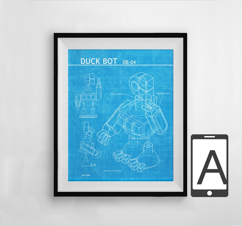 Artivive Augmented Reality Print - Duck Bot Blueprint - Etsy