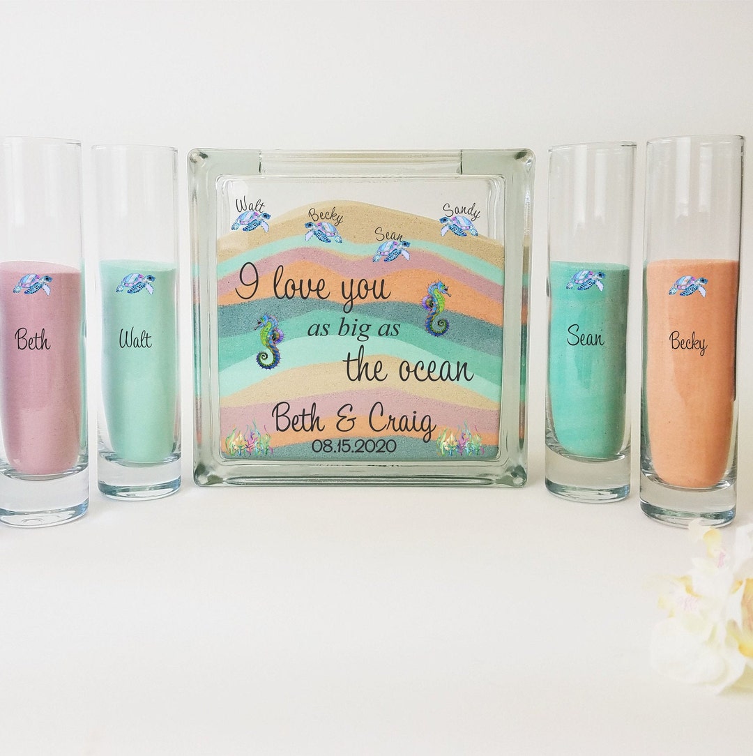Sand Ceremony Set for Blended Family - Personalized - Custom Beach ...
