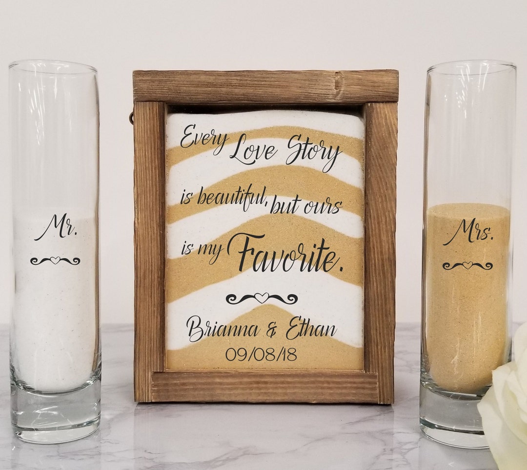 Rustic Unity Sand Ceremony Set Shadow Box, Unity Candle Alternative for ...