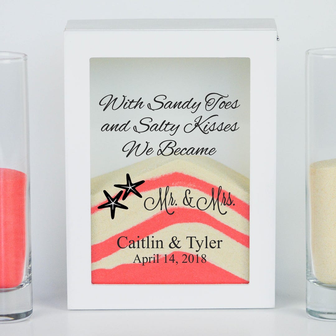 Starfish Beach Wedding Sand Ceremony Set, White Shadow Box for Sand ...