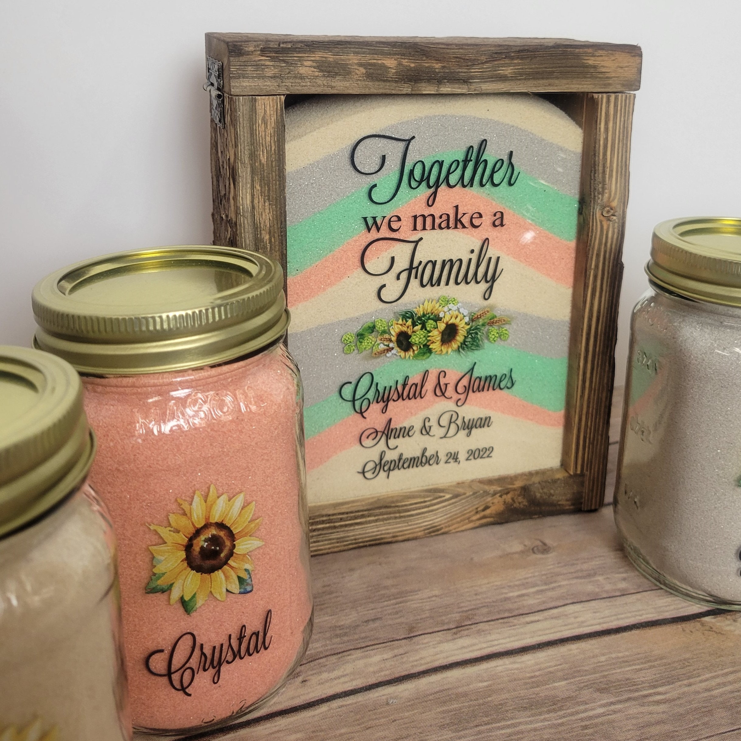 Blended Family Sand Ceremony Set Sunflower Theme Rustic | Etsy