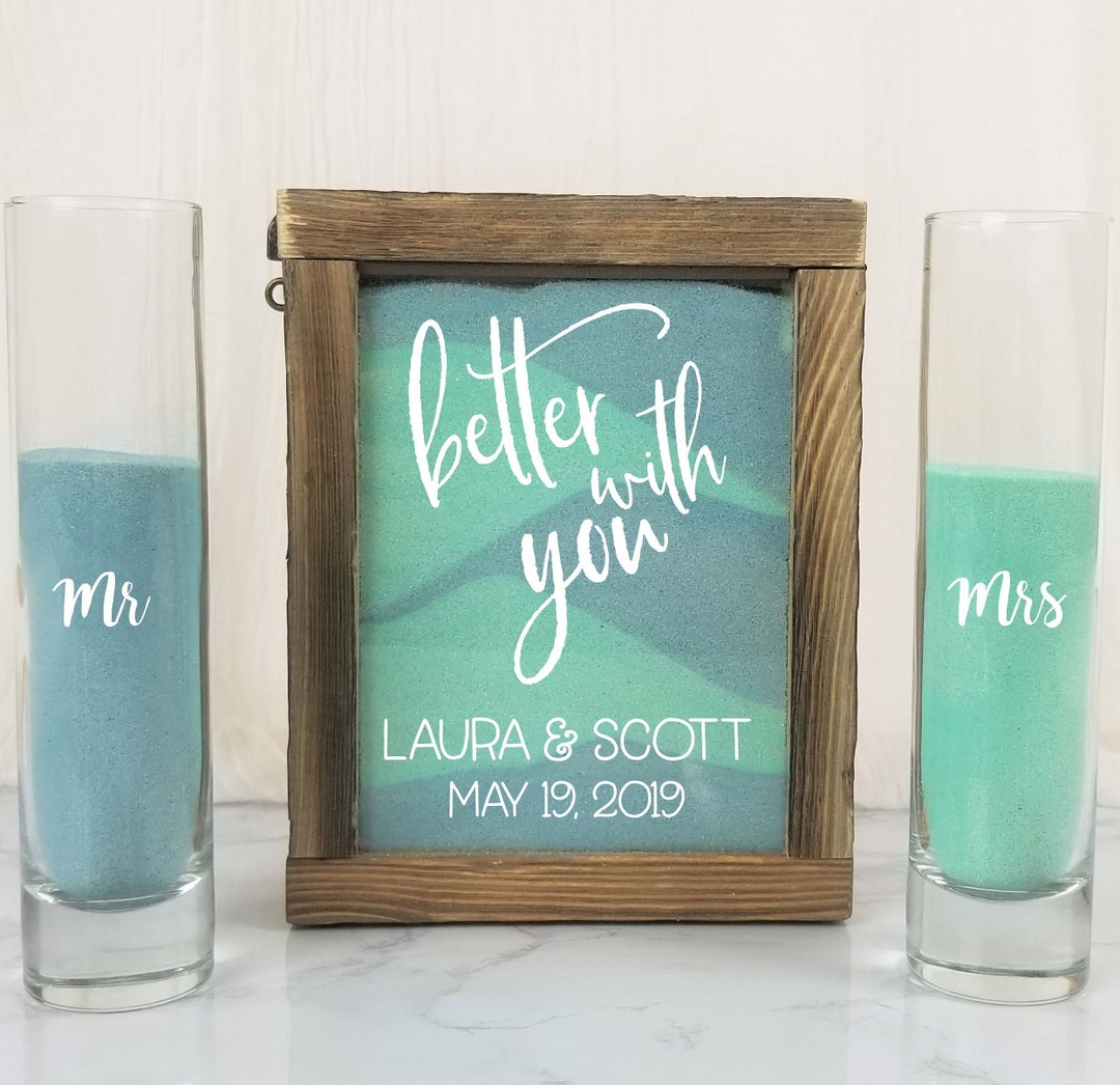 Rustic Unity Sand Ceremony Set Shadow Box, Unity Candle Alternative for ...