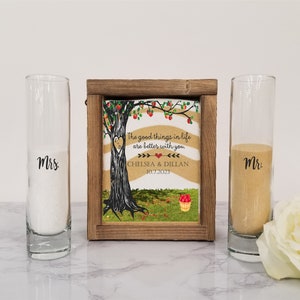 Fall Wedding Rustic Unity Sand Ceremony Set Shadow Box, Apple Theme ...