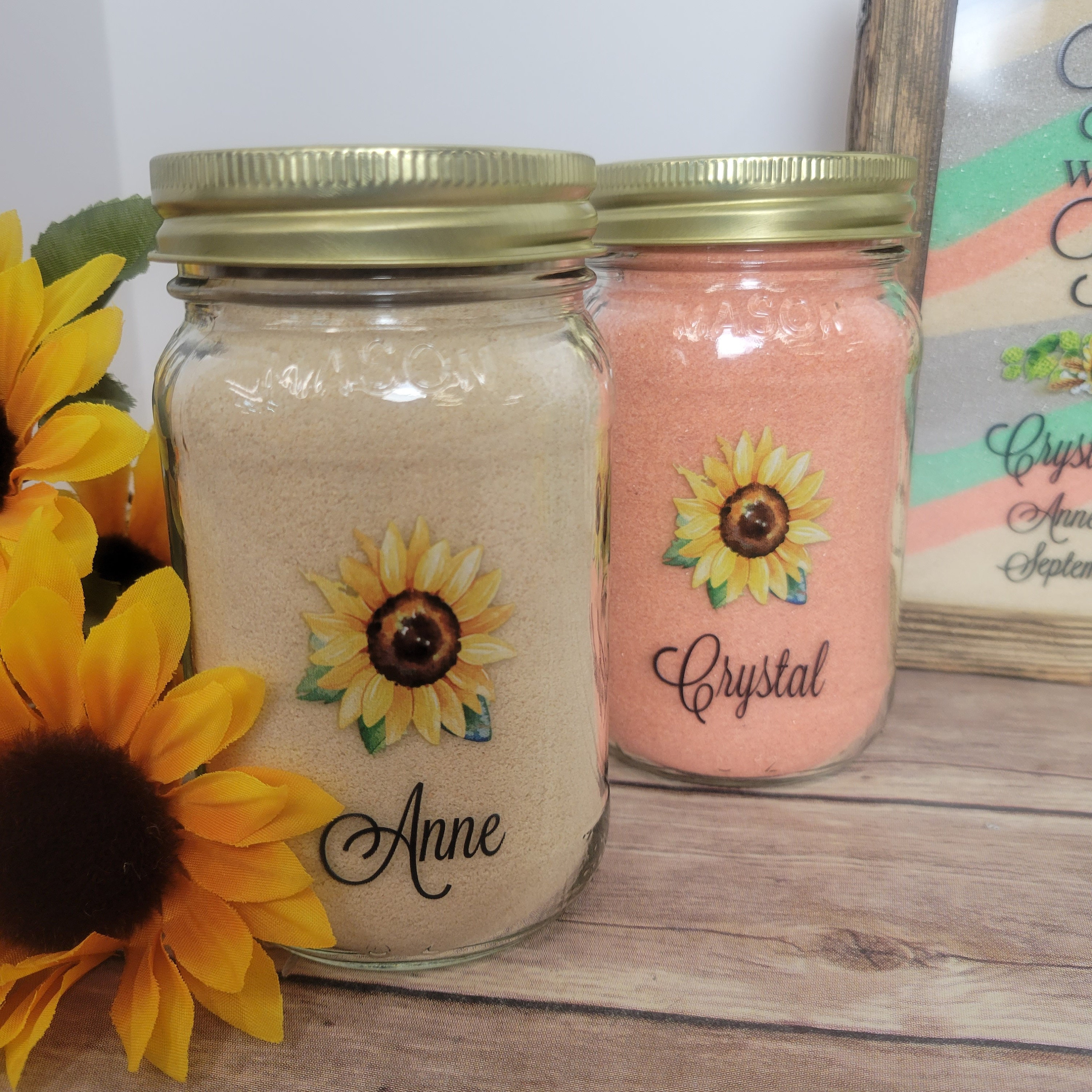 Blended Family Sand Ceremony Set Sunflower Theme Rustic | Etsy