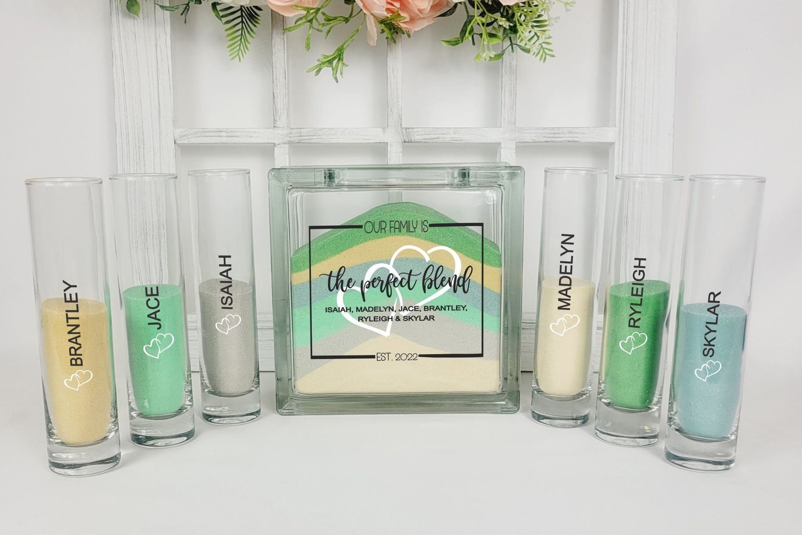 Blended Family Wedding Sand Ceremony Vase Set With Lid Unique - Etsy
