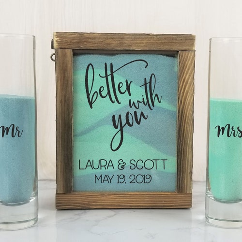Rustic Unity Sand Ceremony Set Shadow Box Unity Candle - Etsy