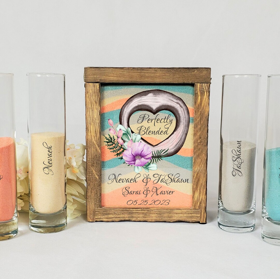 Blended Family Sand Set for Wedding, Rustic Shadow Box Unity Sand ...