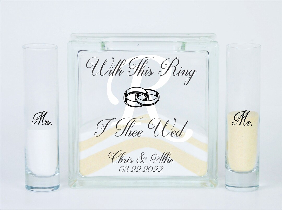 Sand Ceremony Set, Unity Sand Vase, Blended Wedding, Wedding Sand ...