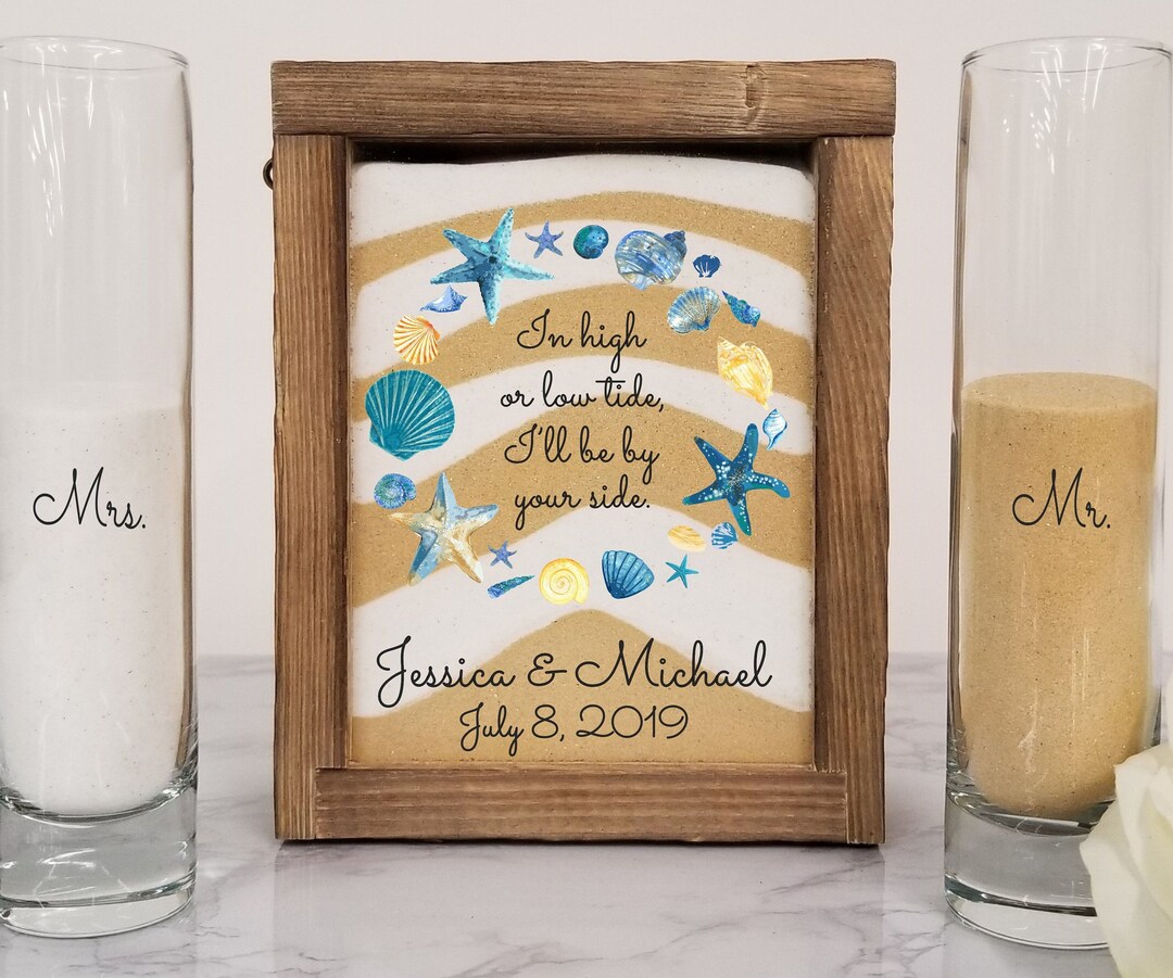 Beach Wedding Decor, Unity Sand Ceremony Set Shadow Box, Unity Candle ...