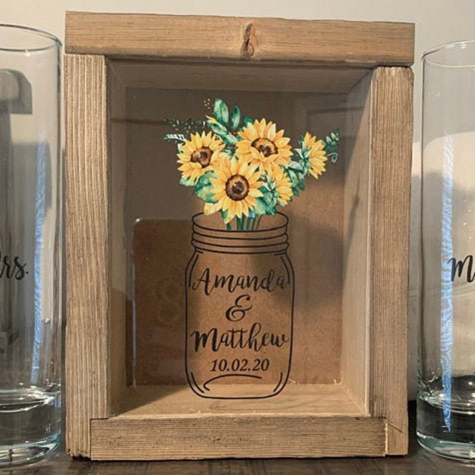 Rustic Unity Sand Ceremony Set Shadow Box Unity Candle | Etsy