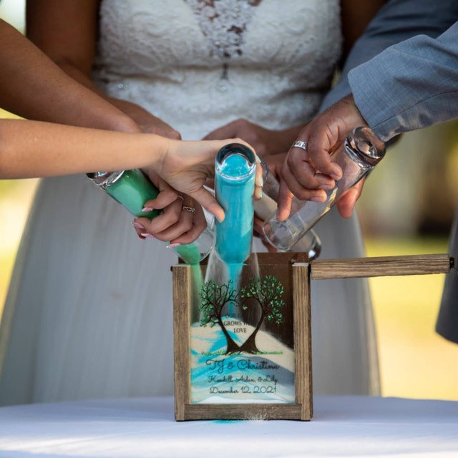 Blended Family Wedding Sand Ceremony Set Rustic Shadow Box - Etsy