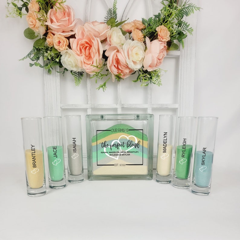 Blended Family Wedding Sand Ceremony Vase Set With Lid Unique - Etsy