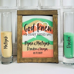 Blended Family Unity Sand Ceremony Set for Wedding, Rustic Shadow Box ...