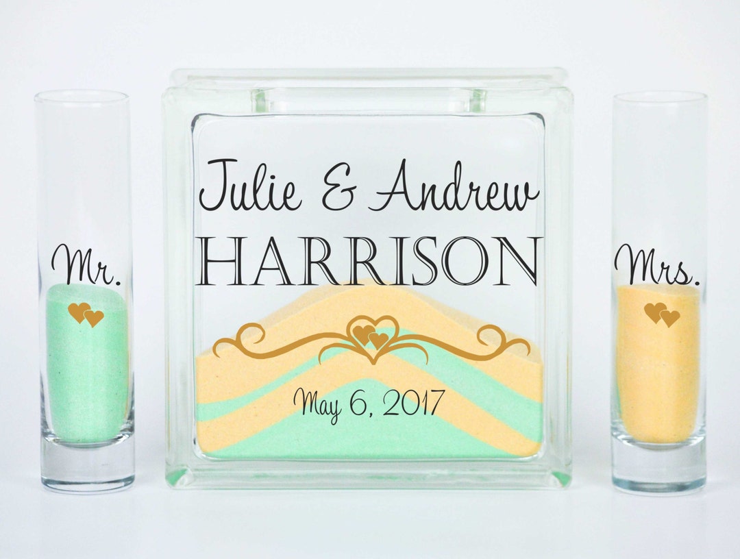 Unity Sand Set Ceremony Kit, Unity Candle Set Alternative, Rustic ...