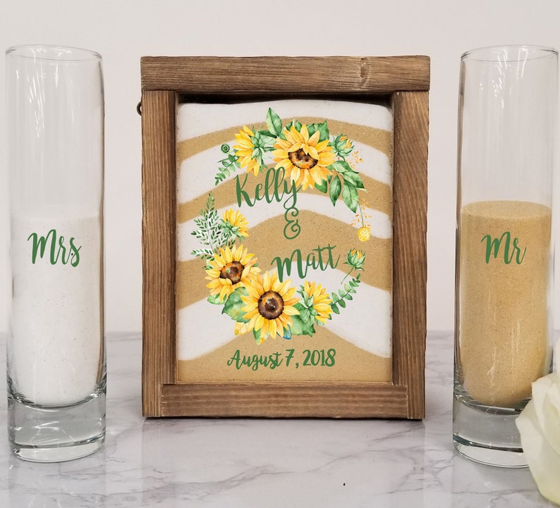 Rustic Sunflower Unity Sand Ceremony Set Shadow Box Unity - Etsy