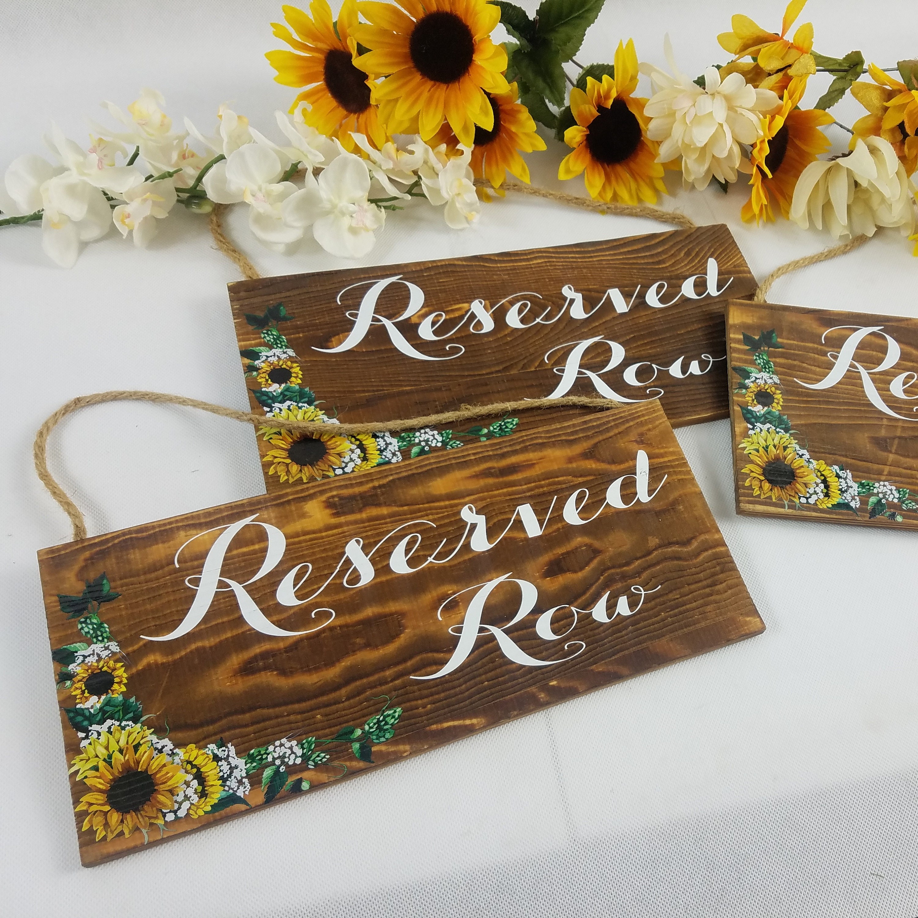 Reserved Row Wedding Sign Rustic Sunflower Style Wedding - Etsy