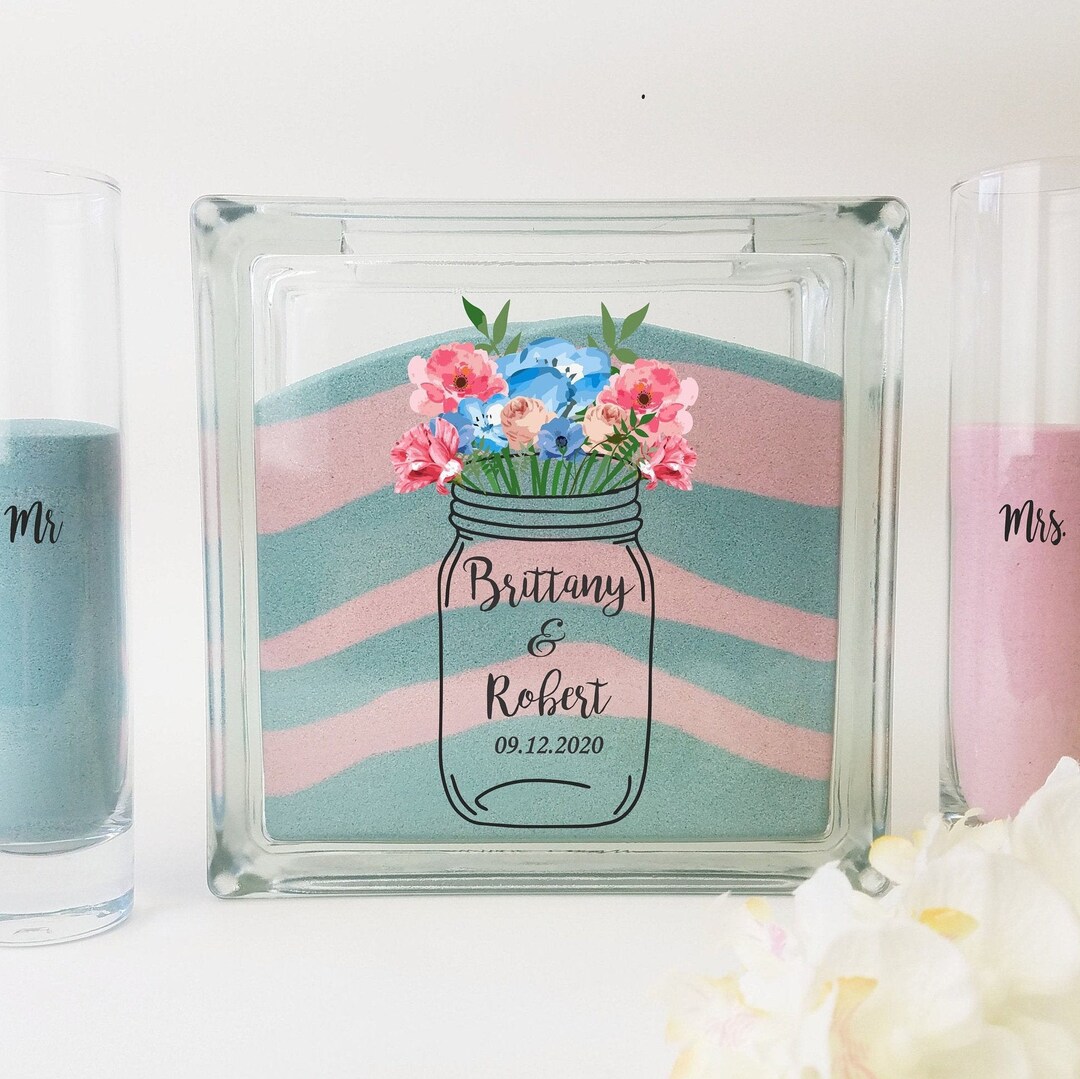 Sand Ceremony Set, Unity Sand Vase, Blended Wedding, Wedding Sand ...