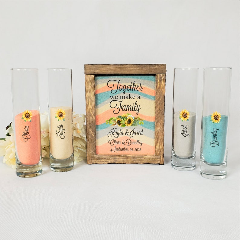 Blended Family Sand Ceremony Set Sunflower Theme Rustic | Etsy