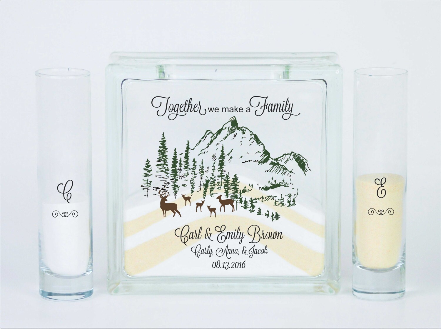 Blended Family Wedding Unity Sand Ceremony Set Unity Candle - Etsy