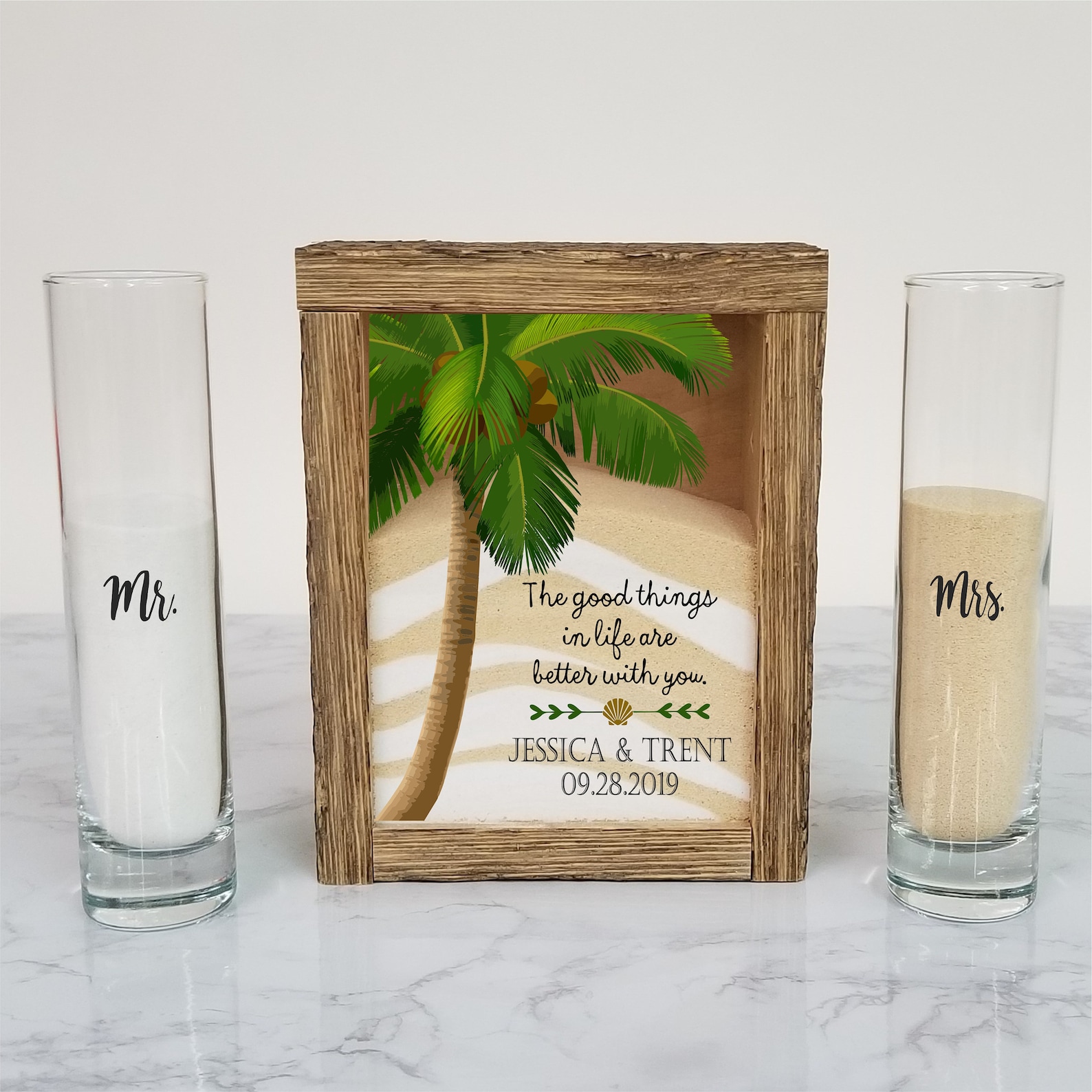 Beach Wedding Sand Ceremony Set, Rustic Unity Sand Ceremony Frame ...