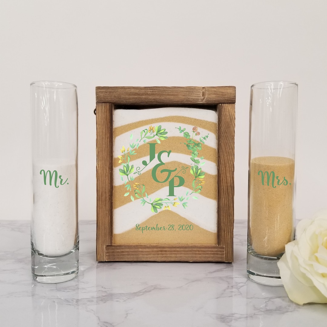 Rustic Unity Sand Ceremony Set Shadow Box, Unity Candle Alternative for ...