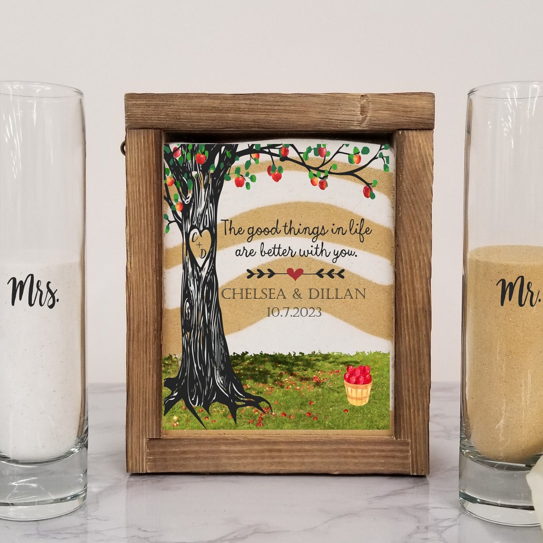 Fall Wedding Rustic Unity Sand Ceremony Set Shadow Box, Apple Theme ...