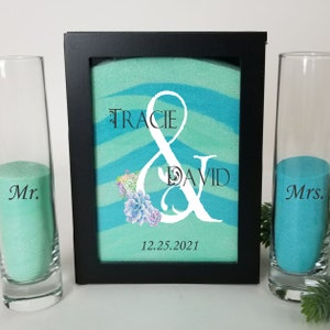 Personalized Wedding Sand Ceremony Shadow Box/set, Unity Sand Ceremony Frame, Succulent, Garden ...