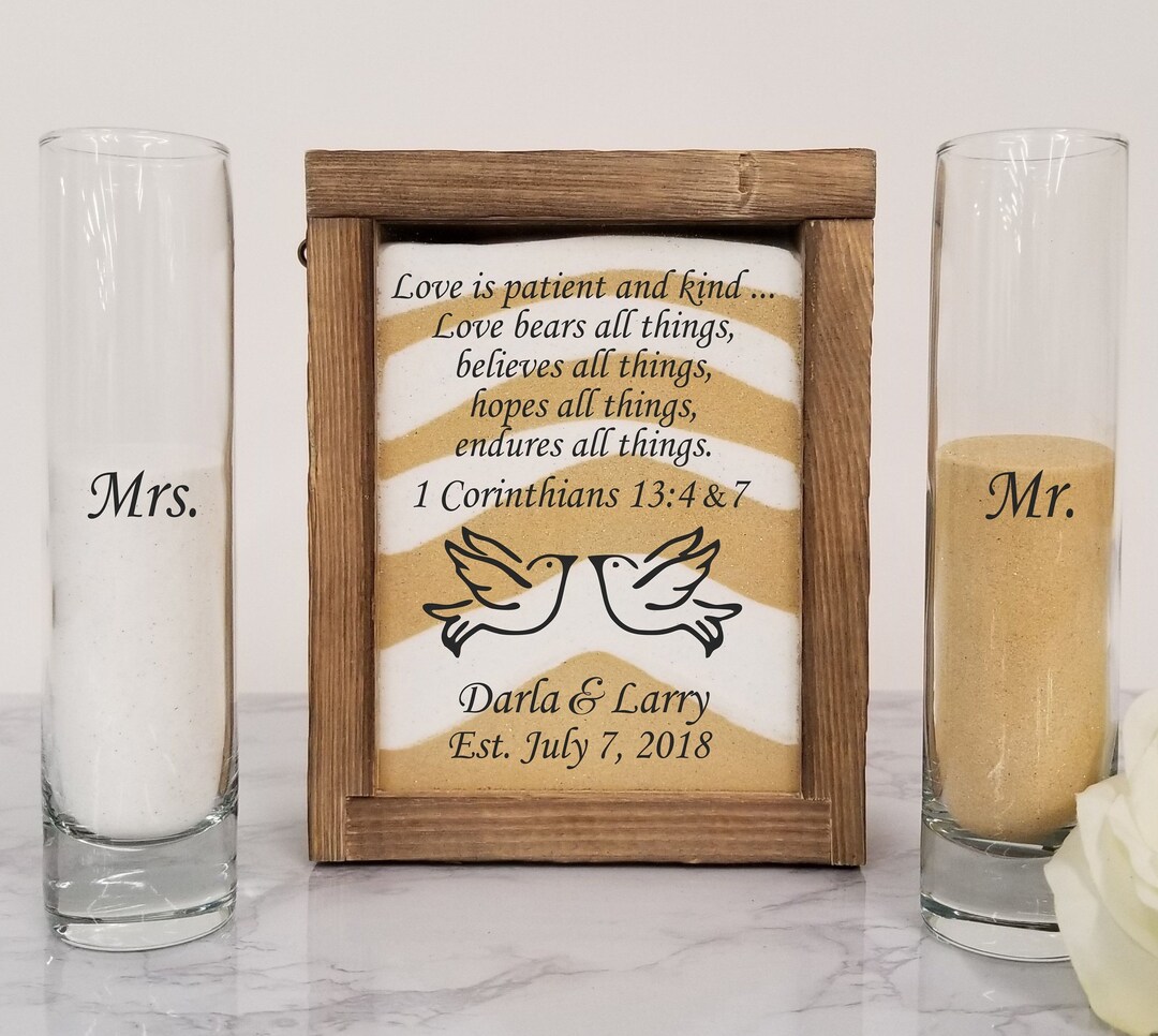 Rustic Unity Sand Ceremony Set Shadow Box, Unity Candle Alternative for ...
