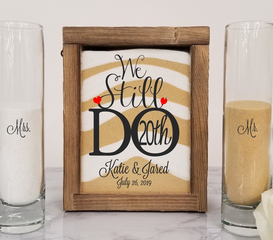 Anniversary Rustic Unity Sand Ceremony Set Shadow Box for Vow Renewal ...