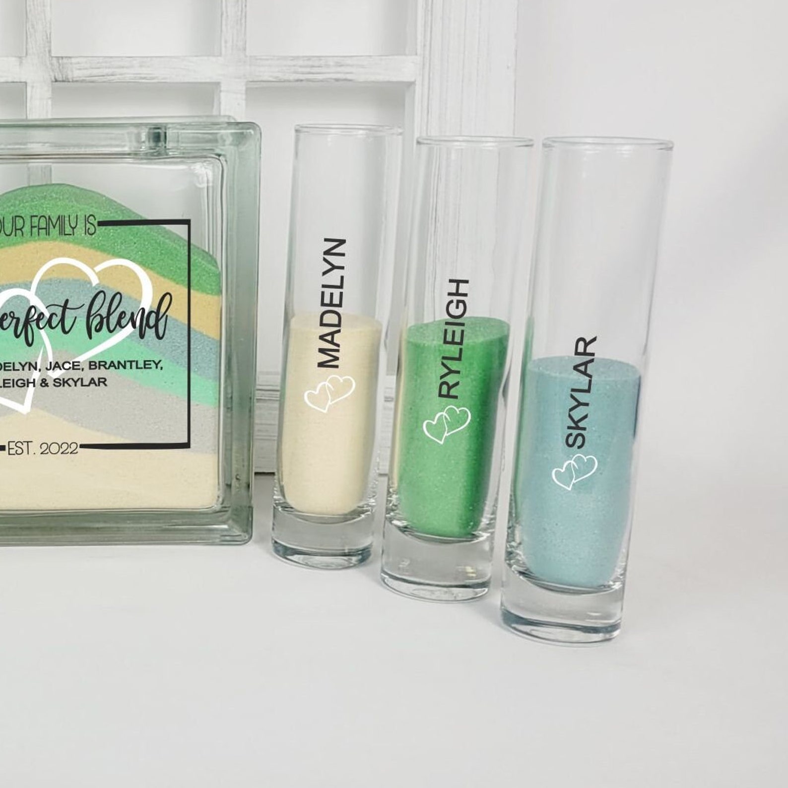 Blended Family Wedding Sand Ceremony Vase Set With Lid Unique - Etsy