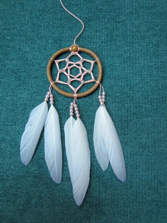 Gem Dream Catcher With Rose Quartz White Dreamcatcher - Etsy