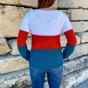 Color Block Sweater *** CROCHET PATTERN *** - Etsy