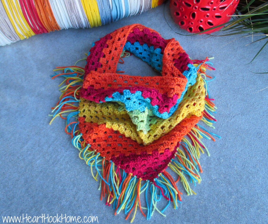 Triangle Scarf With Fringe - Etsy