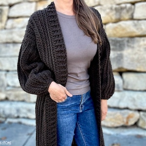Eva Cardi Bulky Cardigan CROCHT PATTERN - Etsy