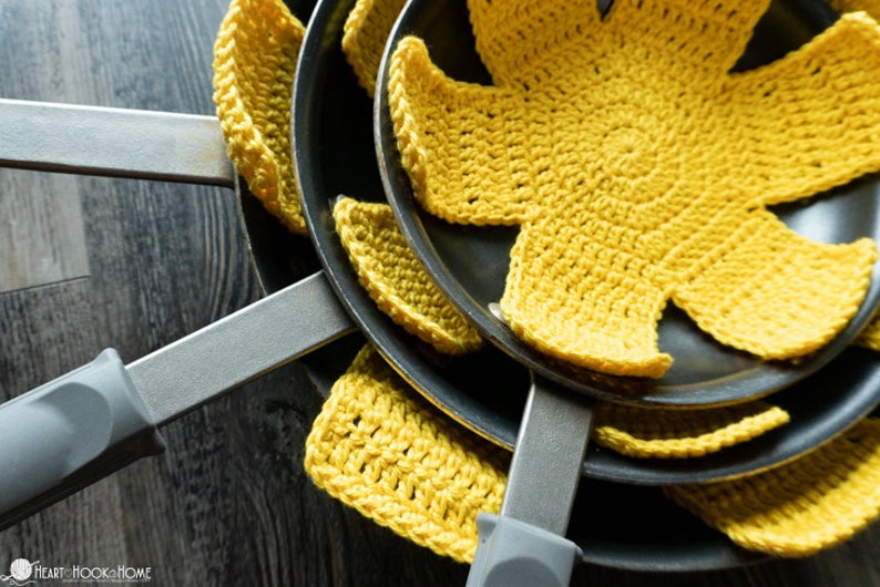 Crocheted Pan Protectors Pattern: Easy Kitchen Storage (CROCHET PATTERN ...
