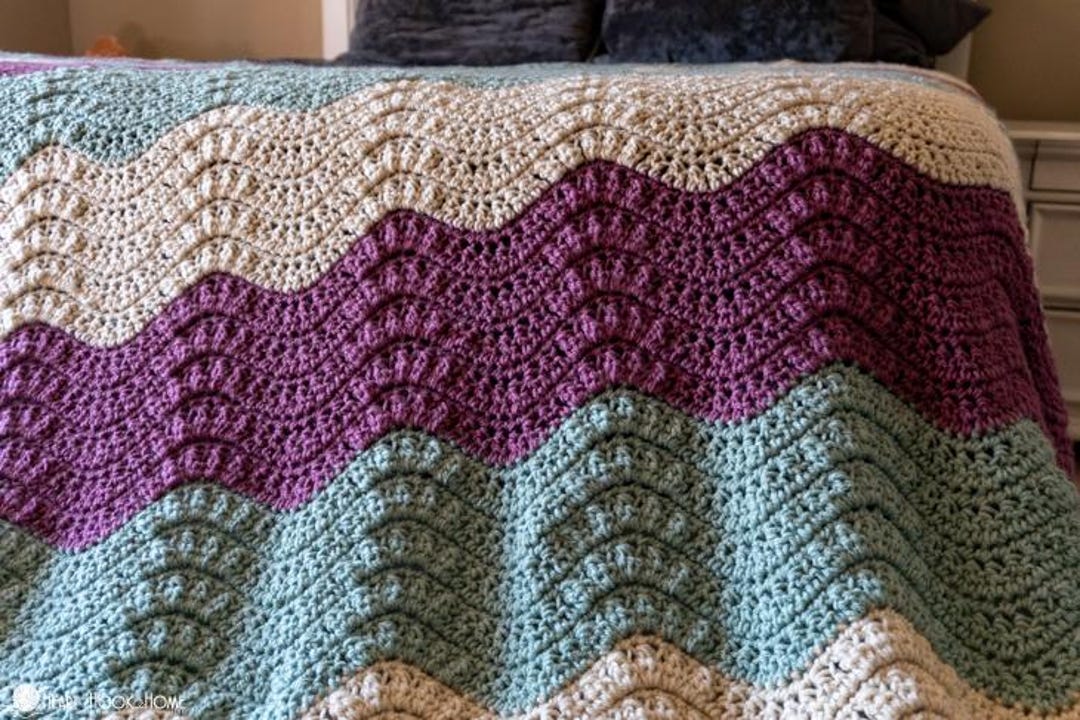 Cluster Ripple Crochet Blanket Pattern (printable PDF) - Etsy