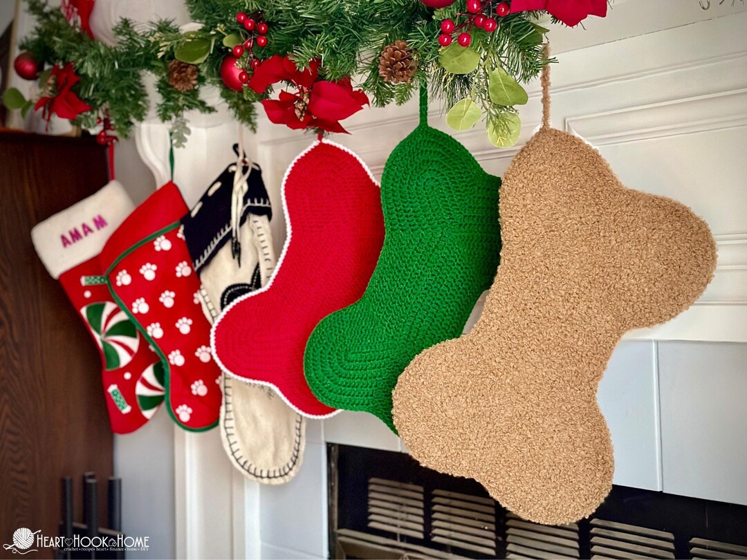 Dog Bone Christmas Stocking Crochet Pattern - Etsy