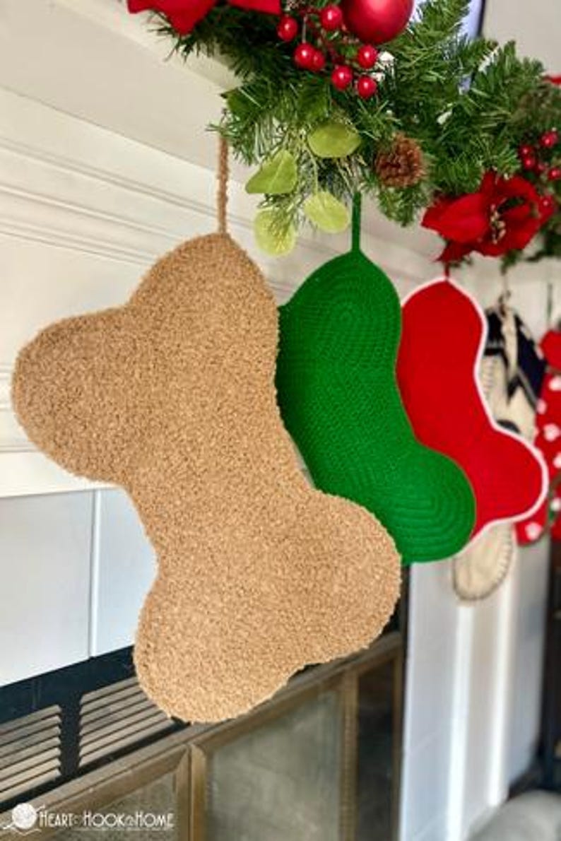 Dog Bone Christmas Stocking Crochet Pattern - Etsy