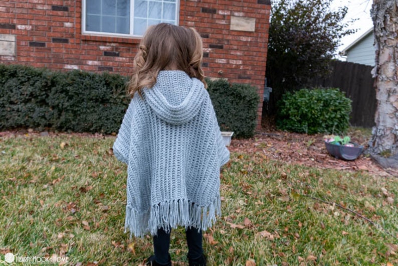 Lori Poncho Crochet Pattern: Hooded Fringe Design for Kids - Etsy