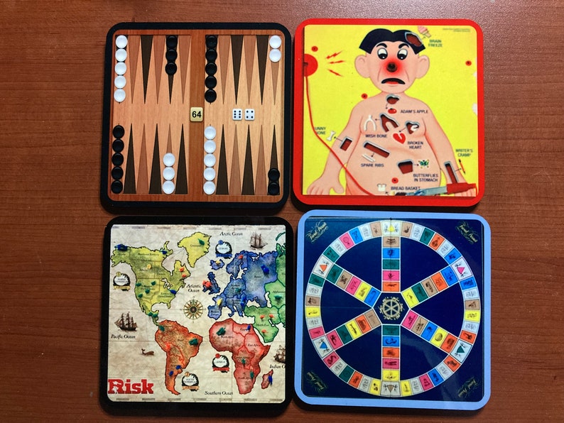 New Board Game Coasters, Set of 4, - Etsy