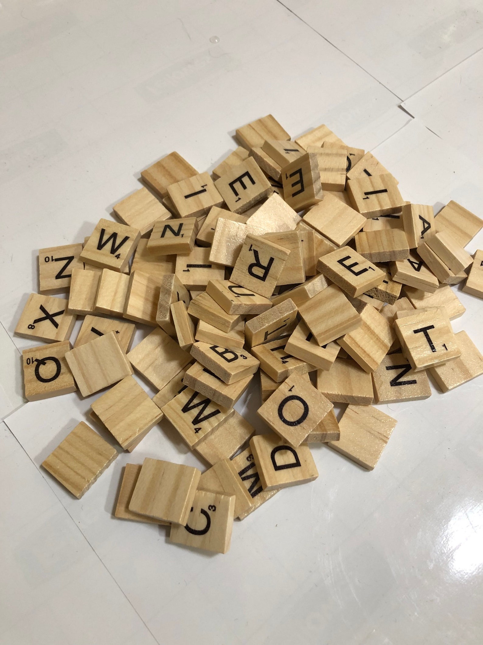Wood Scrabble Tile Set 100 Tiles - Etsy