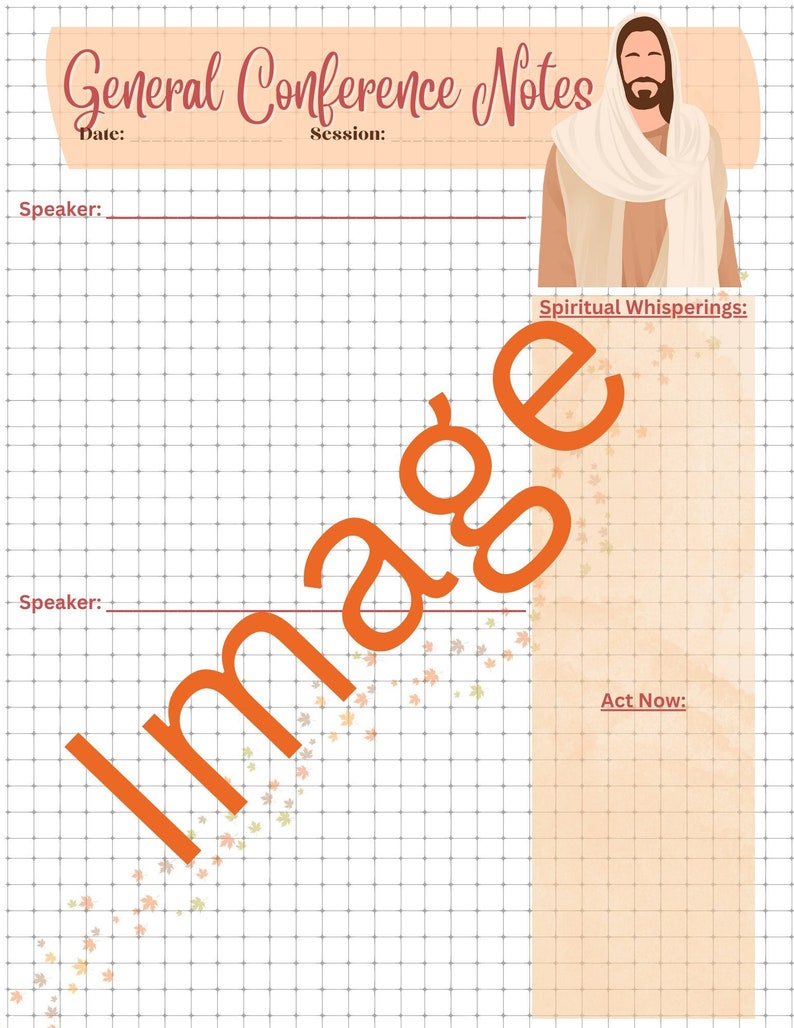 LDS General Conference Note Taking Template - Etsy