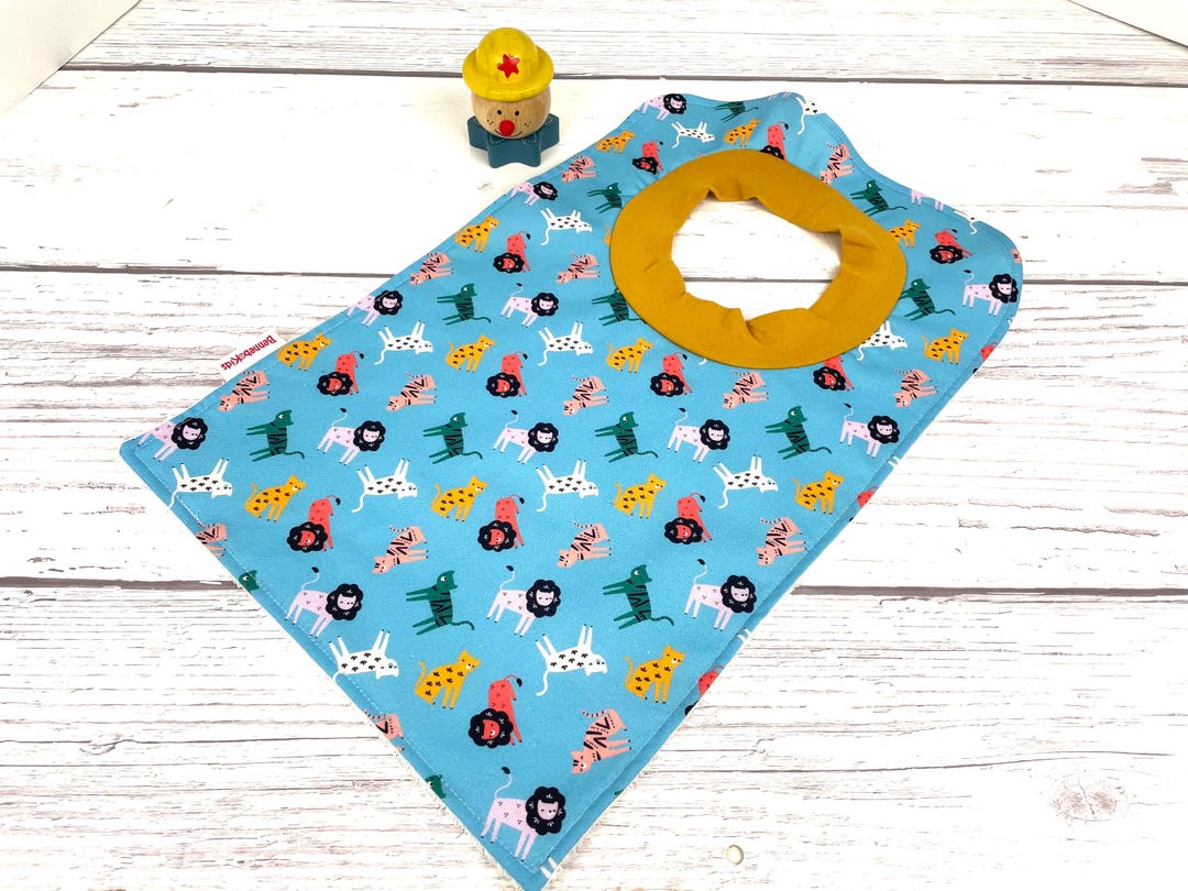 Large Pullover Baby Bib: Handmade Cotton Terry Cloth, Tiger Print - Etsy