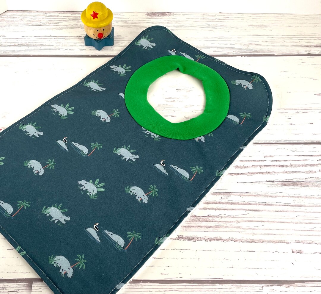 Large Pullover Baby Bib – Hippopotamus Print, Soft Terry Cloth Back - Etsy