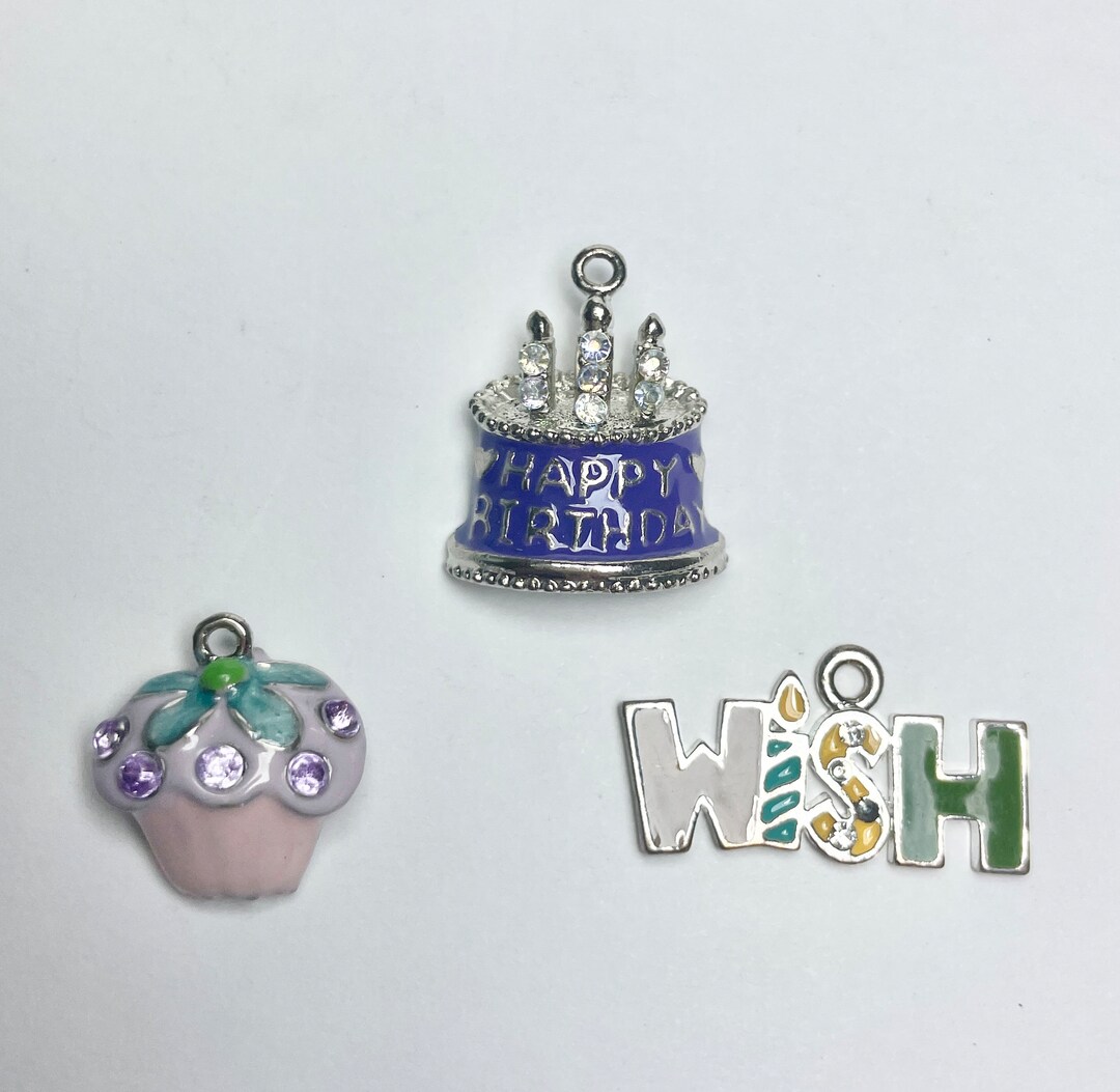 25 Pc. Set Birthday Charms, Birthday Cake Charms, Cupcake Charms, Wish ...