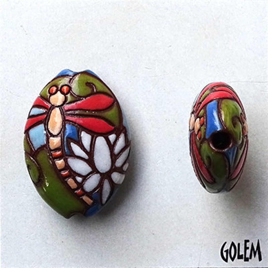 Dragonfly Aflying, Golem Studio Beads, Pendants, Almond, Lentils, 1/pk ...